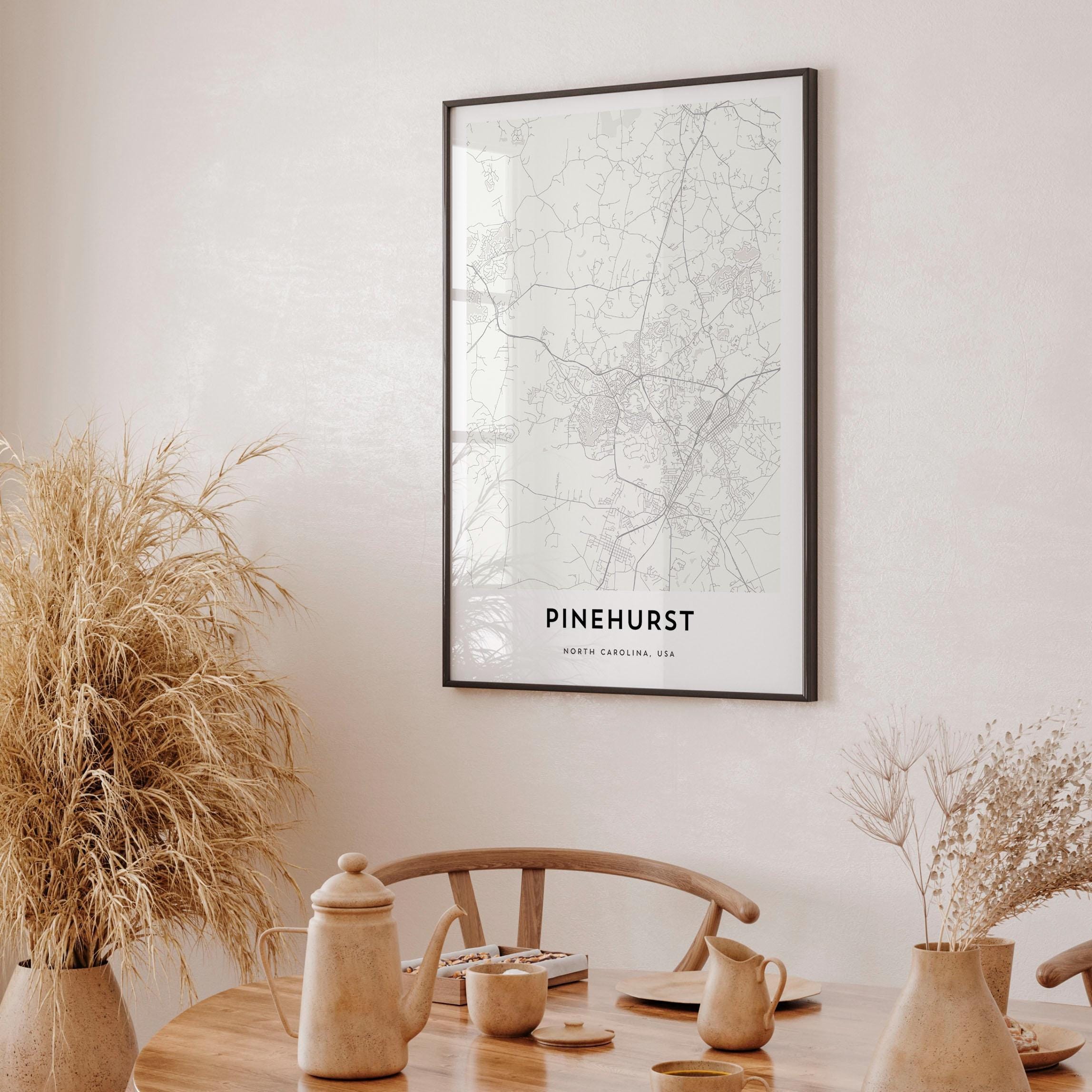 Map of Pinehurst Print, Pinehurst Map Gift, Pinehurst Poster, City Map ...