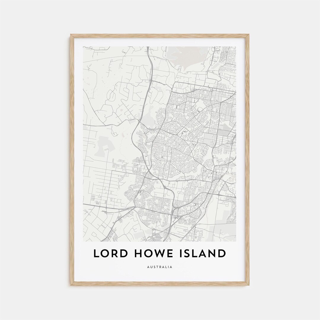 Map of Lord Howe Island Print, Lord Howe Island Map Gift, Lord Howe ...