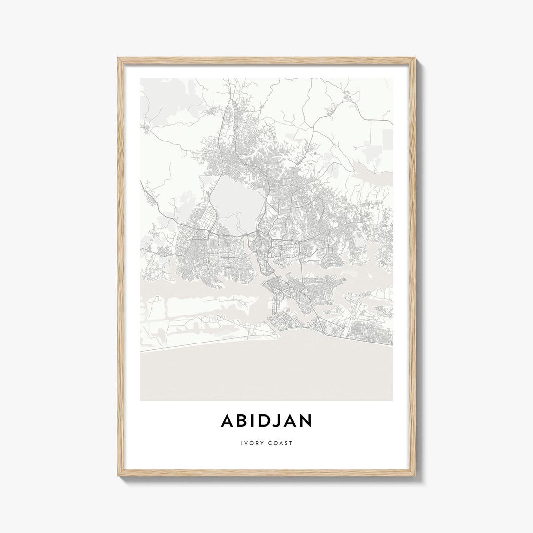 Map of Abidjan Print, Abidjan Map Gift, Abidjan Poster, City Map ...