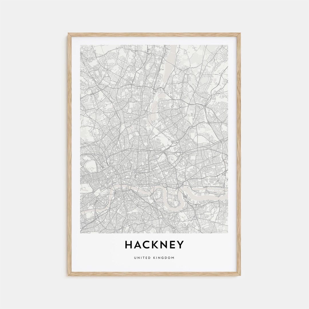 Map of Hackney Print, Hackney Map Gift, Hackney Poster, City Map ...