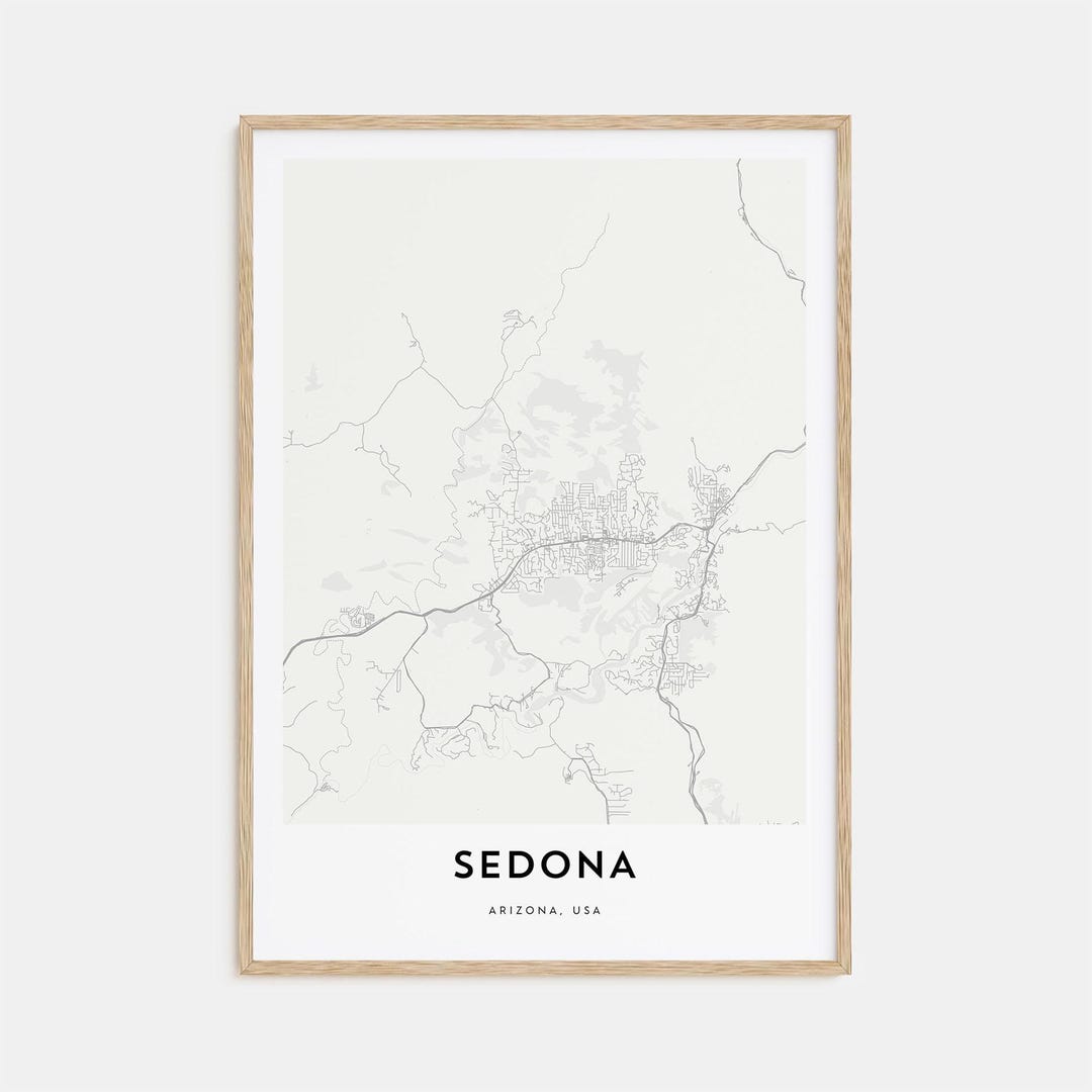 Map of Sedona Print, Sedona Map Gift, Sedona Poster, City Map Artwork ...