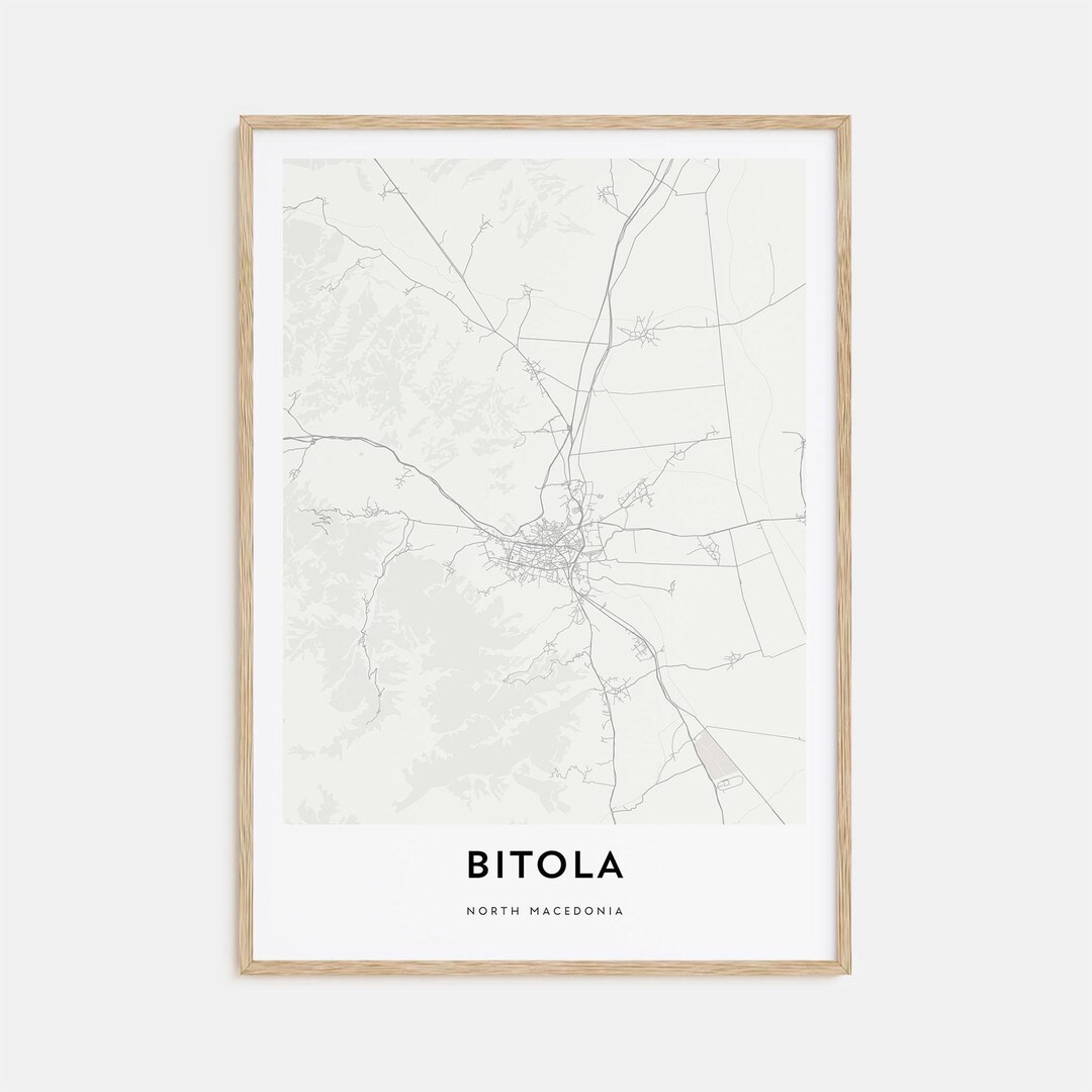 Map of Bitola Print, Bitola Map Gift, Bitola Poster, City Map Artwork ...