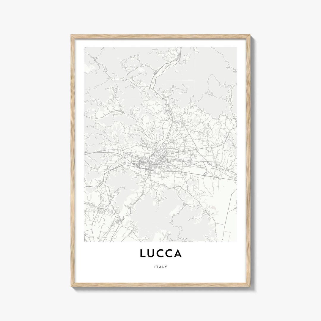 Lucca Map Poster Print, Tuscany Wall Art, Italy Decor, Historic City ...