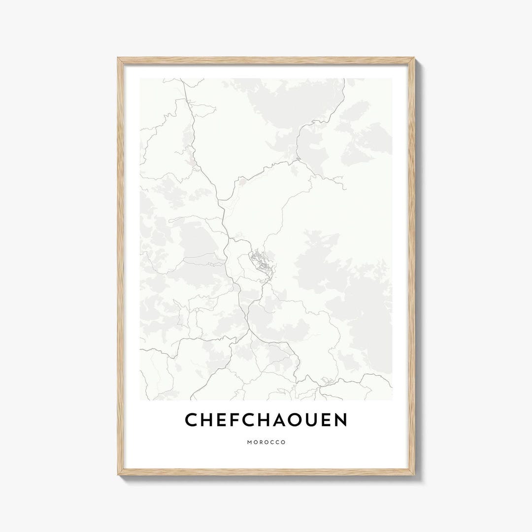Map of Chefchaouen Print, Chefchaouen Map Gift, Chefchaouen Poster ...