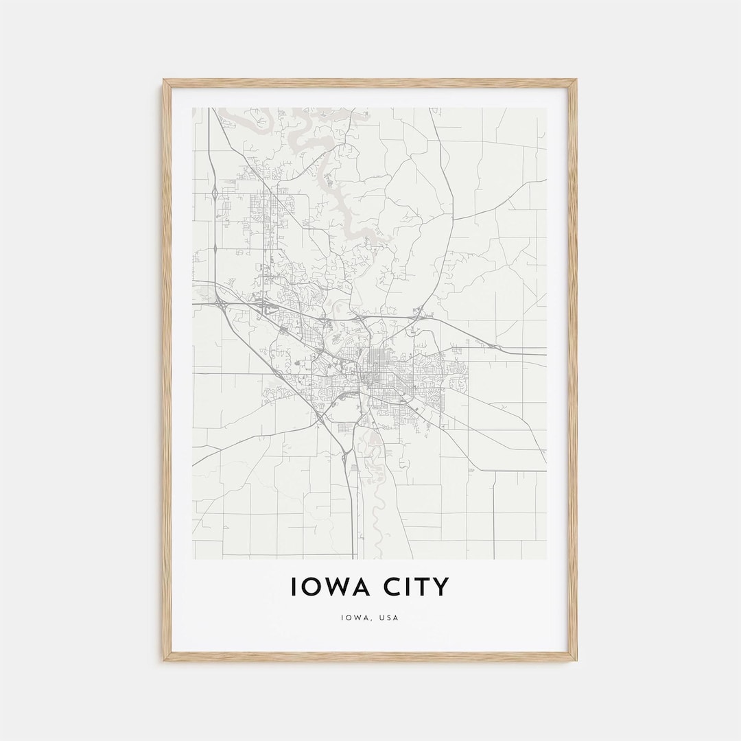 Map of Iowa City Print, Iowa City Map Gift, Iowa City Poster, City Map ...
