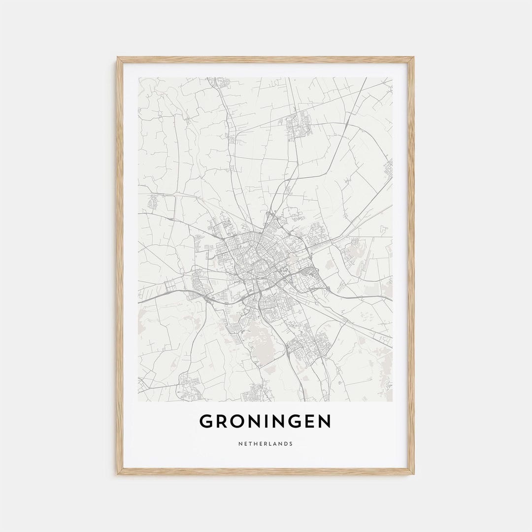 Map of Groningen Print, Groningen Map Gift, Groningen Poster, City Map ...