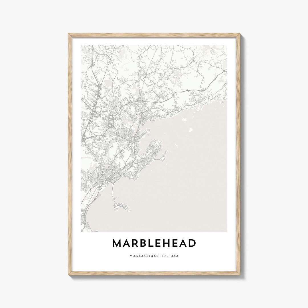 Marblehead Map Poster Print, Massachusetts Wall Art, USA Decor, New ...