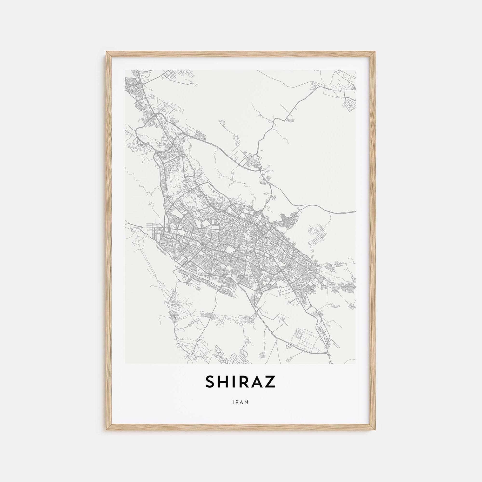 Map of Shiraz Print, Shiraz Map Gift, Shiraz Poster, City Map Artwork ...