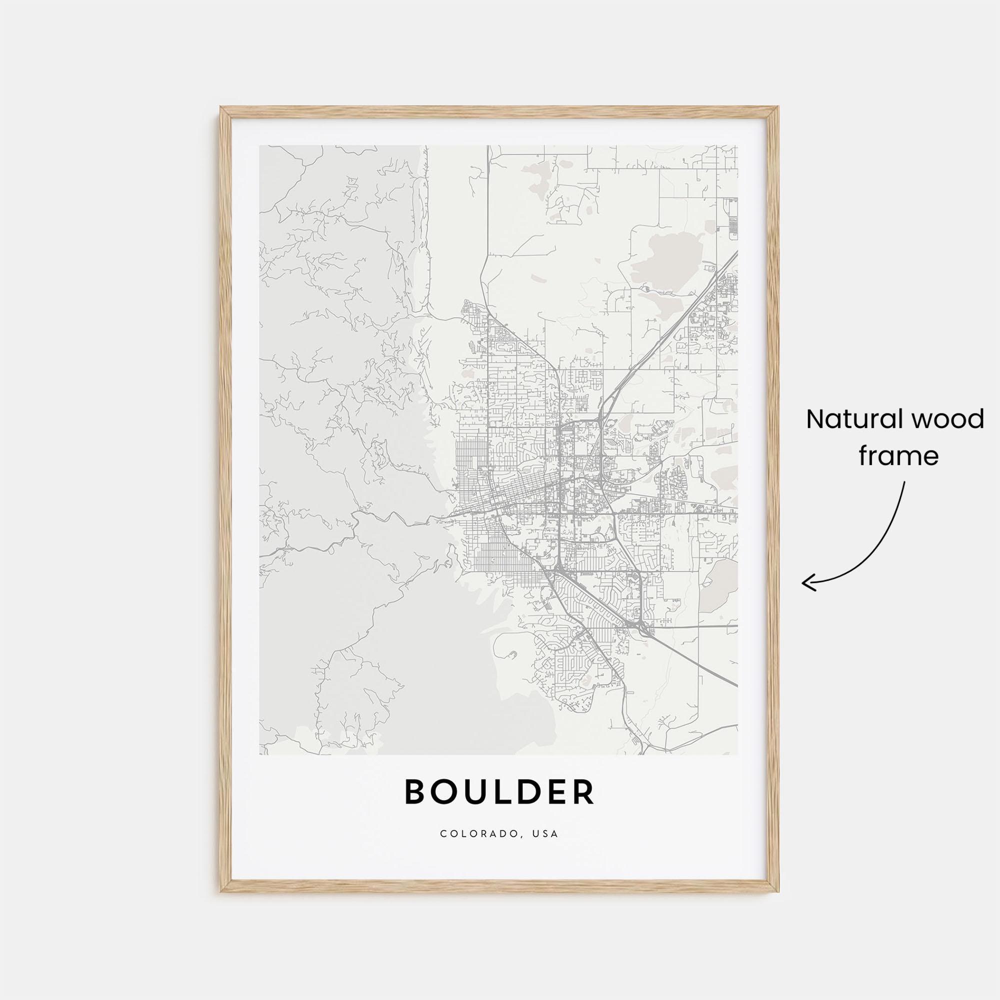 Map of Boulder Print, Boulder Map Gift, Boulder Poster, City Map ...