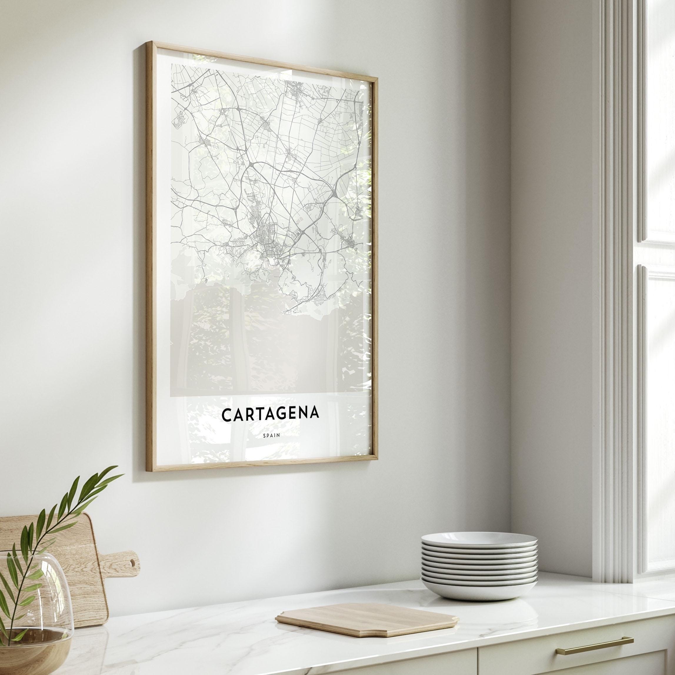 Map of Cartagena Spain Print, Cartagena Map Gift, Cartagena Poster ...