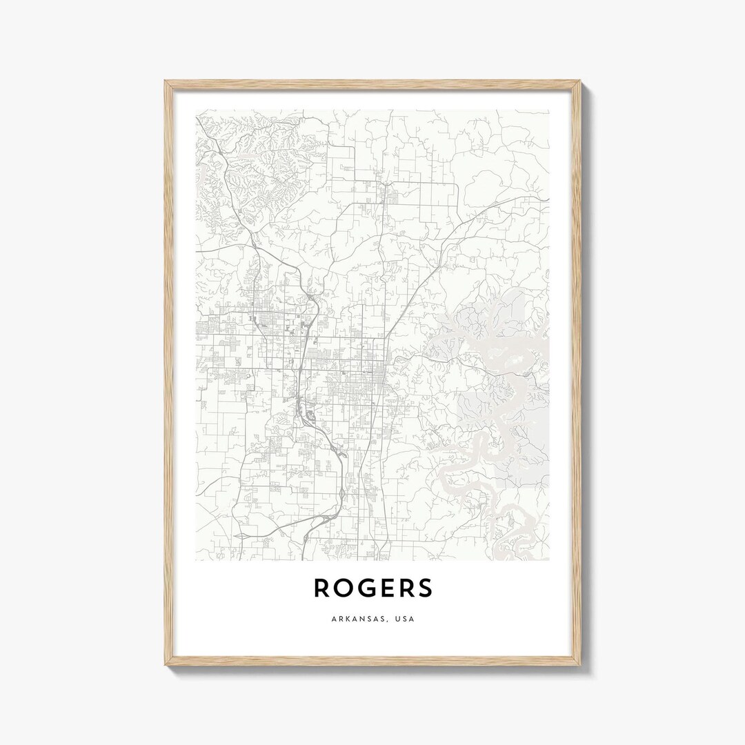 Map of Rogers Print, Rogers Map Gift, Rogers Poster, City Map Artwork ...