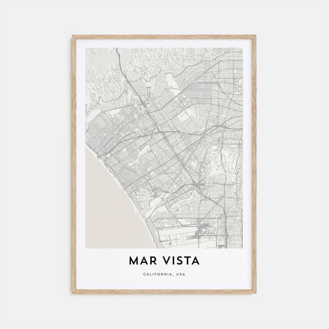 Map of Mar Vista Print, Mar Vista Map Gift, Mar Vista Poster, City Map ...