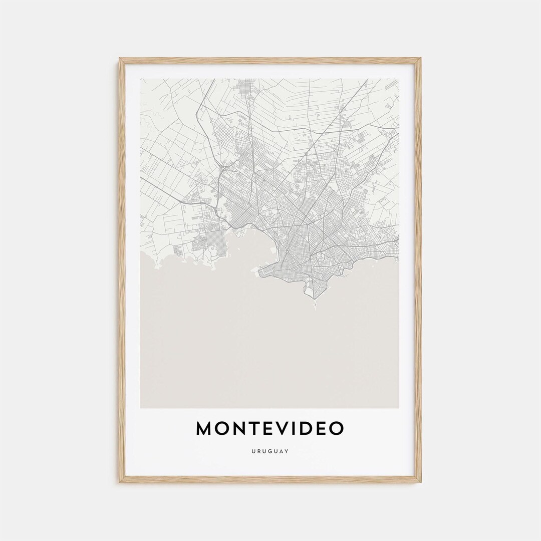 Map of Montevideo Print, Montevideo Map Gift, Montevideo Poster, City ...