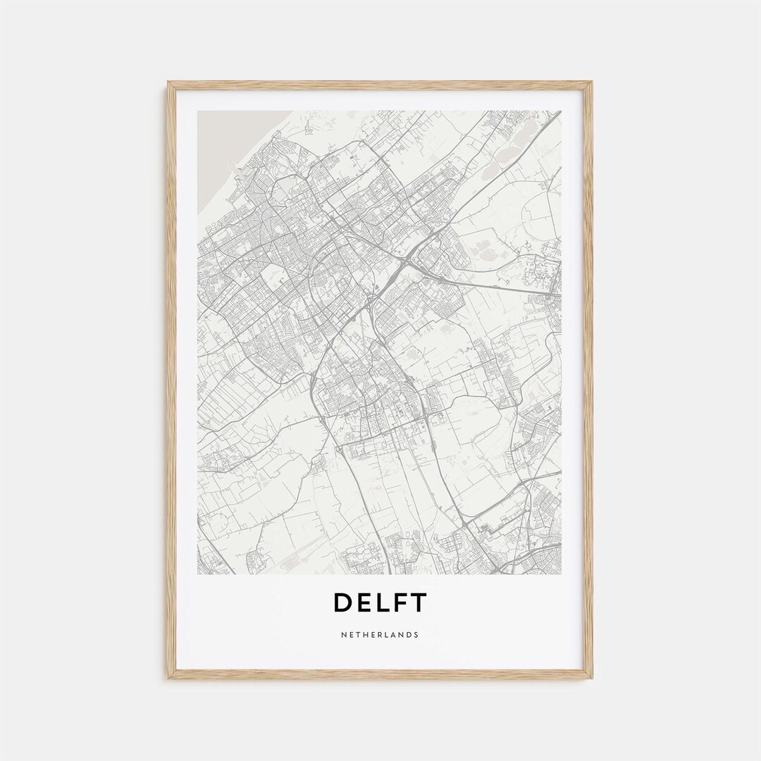 Map of Delft Print, Delft Map Gift, Delft Poster, City Map Artwork for ...