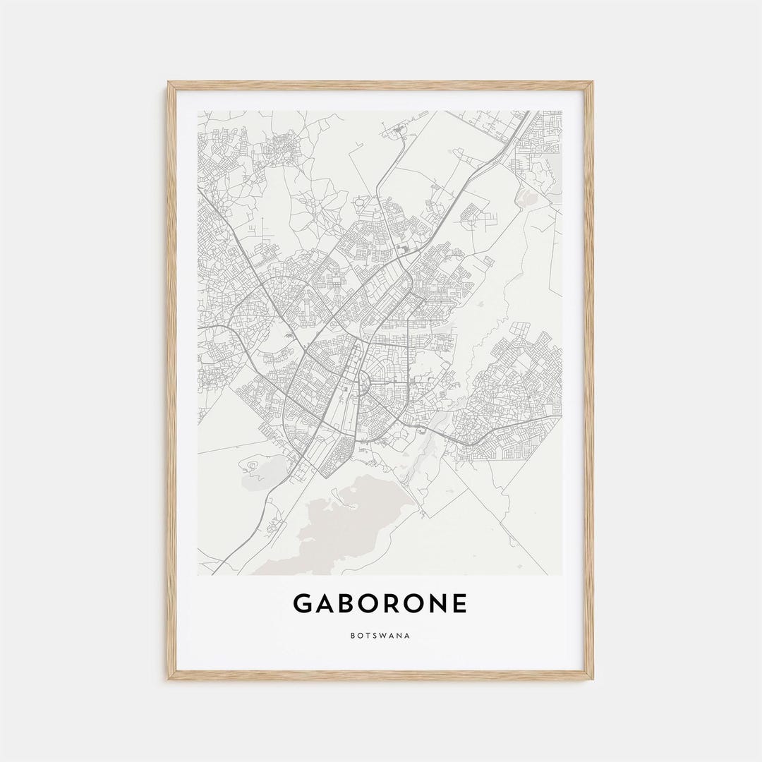 Map of Gaborone Print, Gaborone Map Gift, Gaborone Poster, City Map ...