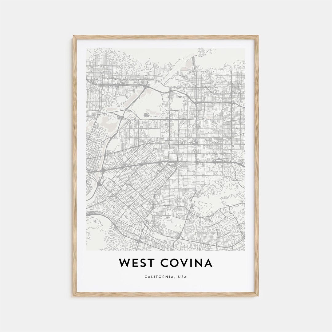Map of West Covina Print, West Covina Map Gift, West Covina Poster ...