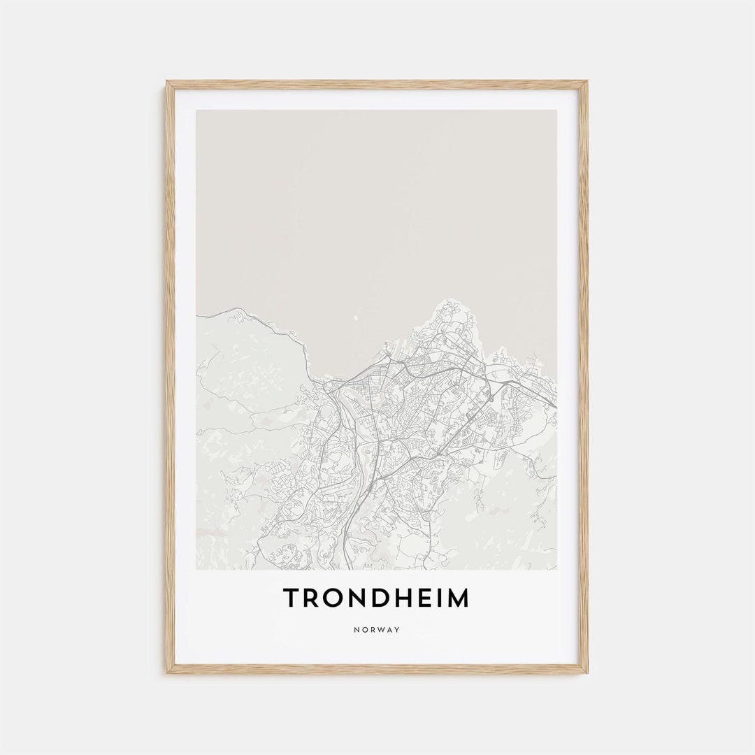 Map of Trondheim Print, Trondheim Map Gift, Trondheim Poster, City Map ...