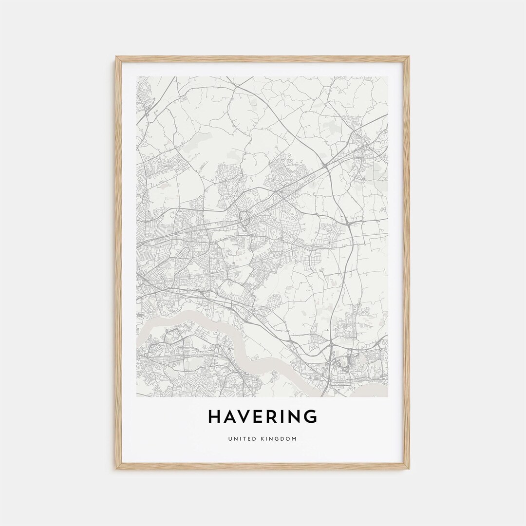 Map of Havering Print, Havering Map Gift, Havering Poster, City Map ...