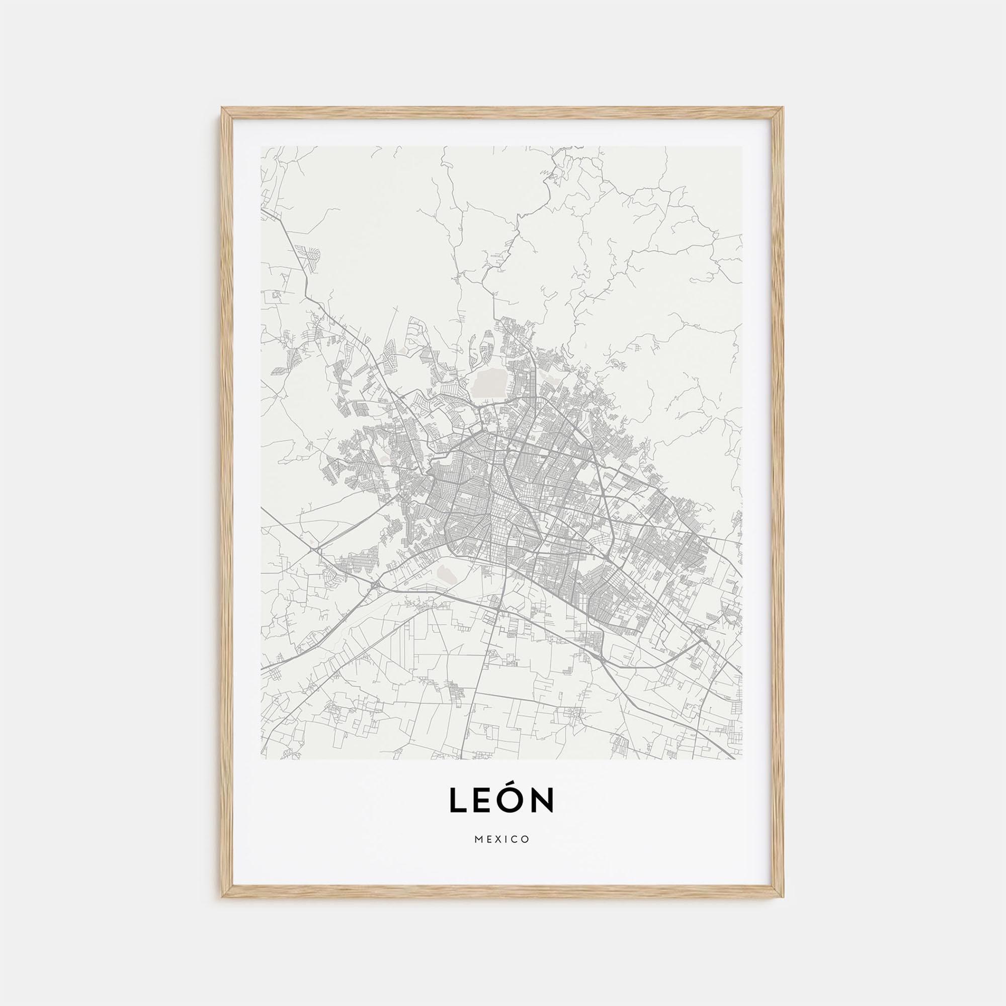 Map of Leon Mexico Print, Leon Map Gift, Leon Poster, City Map Artwork ...