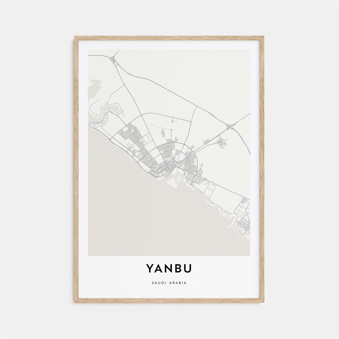 Map of Yanbu Print, Yanbu Map Gift, Yanbu Poster, City Map Artwork for ...