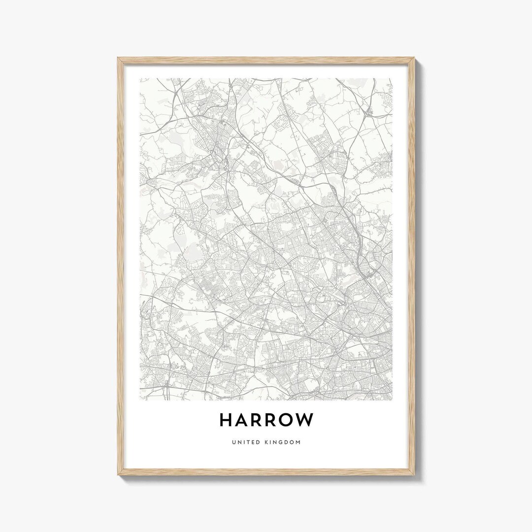 Harrow Map Poster Print, London Wall Art, England Decor, United Kingdom ...