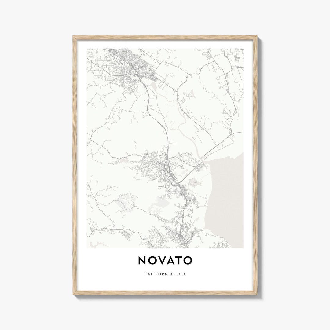 Novato Map Poster Print, Marin County Wall Art, California Decor, USA ...