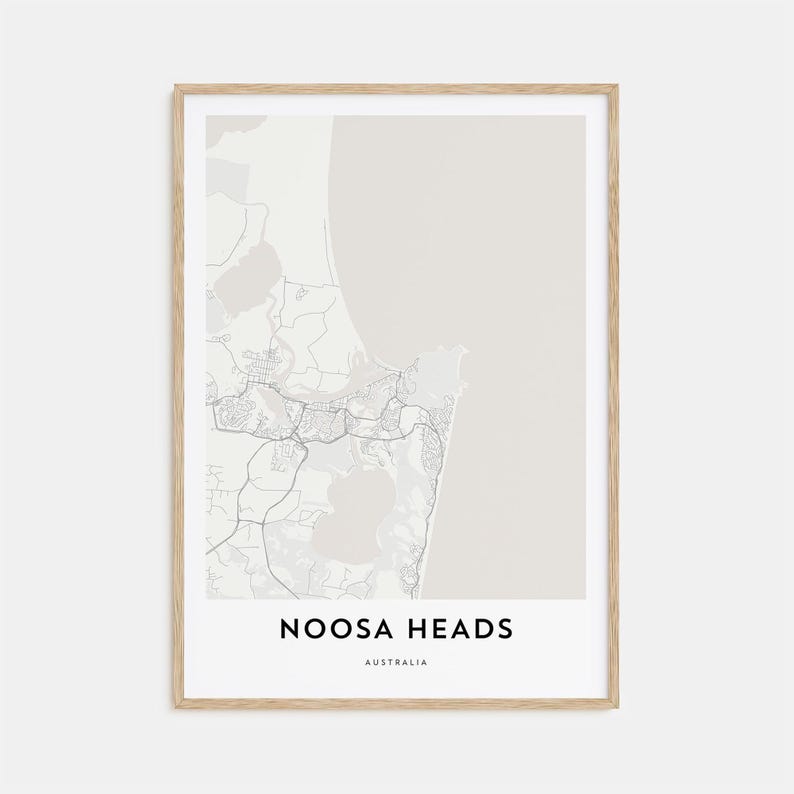 Map of Noosa Heads Print, Noosa Heads Map Gift, Noosa Heads Poster ...