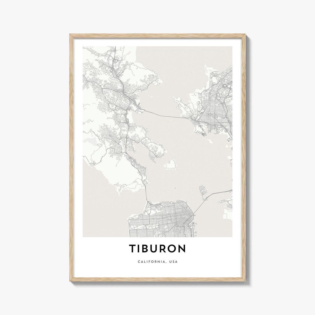 Map of Tiburon Print, Tiburon Map Gift, Tiburon Poster, City Map ...