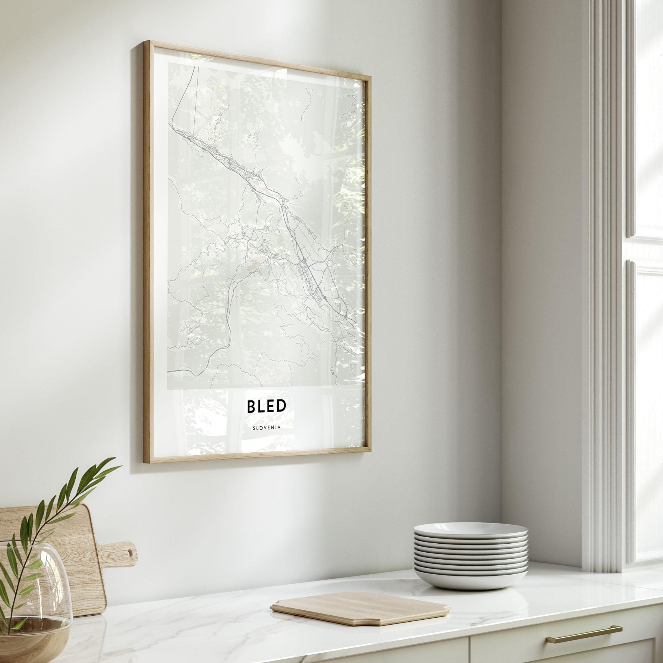 Map of Bled Print, Bled Map Gift, Bled Poster, City Map Artwork for ...