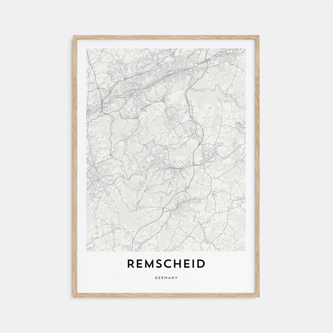 Map of Remscheid Print, Remscheid Map Gift, Remscheid Poster, City Map ...