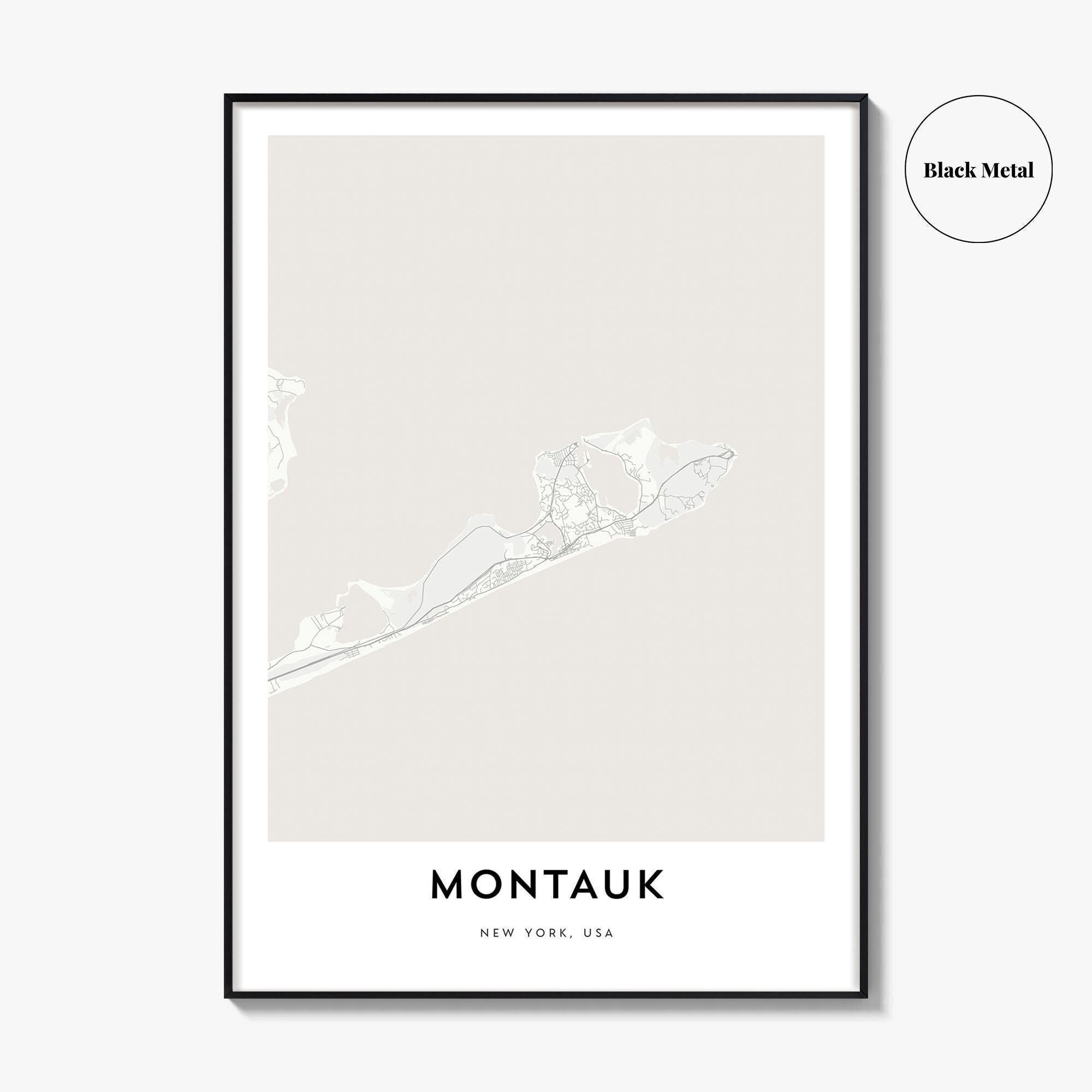 Montauk Map Poster Print, Long Island Wall Art, New York Decor, USA ...