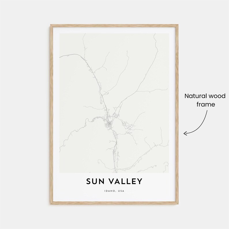 Map of Sun Valley Print, Sun Valley Map Gift, Sun Valley Poster, City ...
