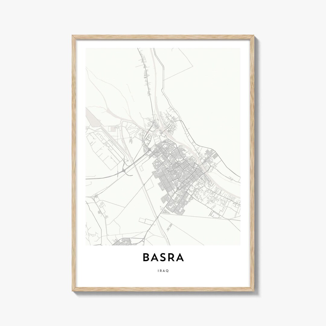 Map of Basra Print, Basra Map Gift, Basra Poster, City Map Artwork for ...