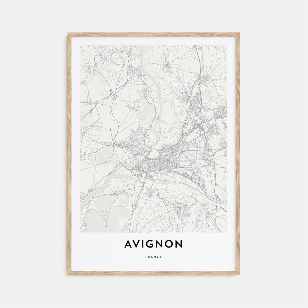 Map of Avignon Print, Avignon Map Gift, Avignon Poster, City Map ...