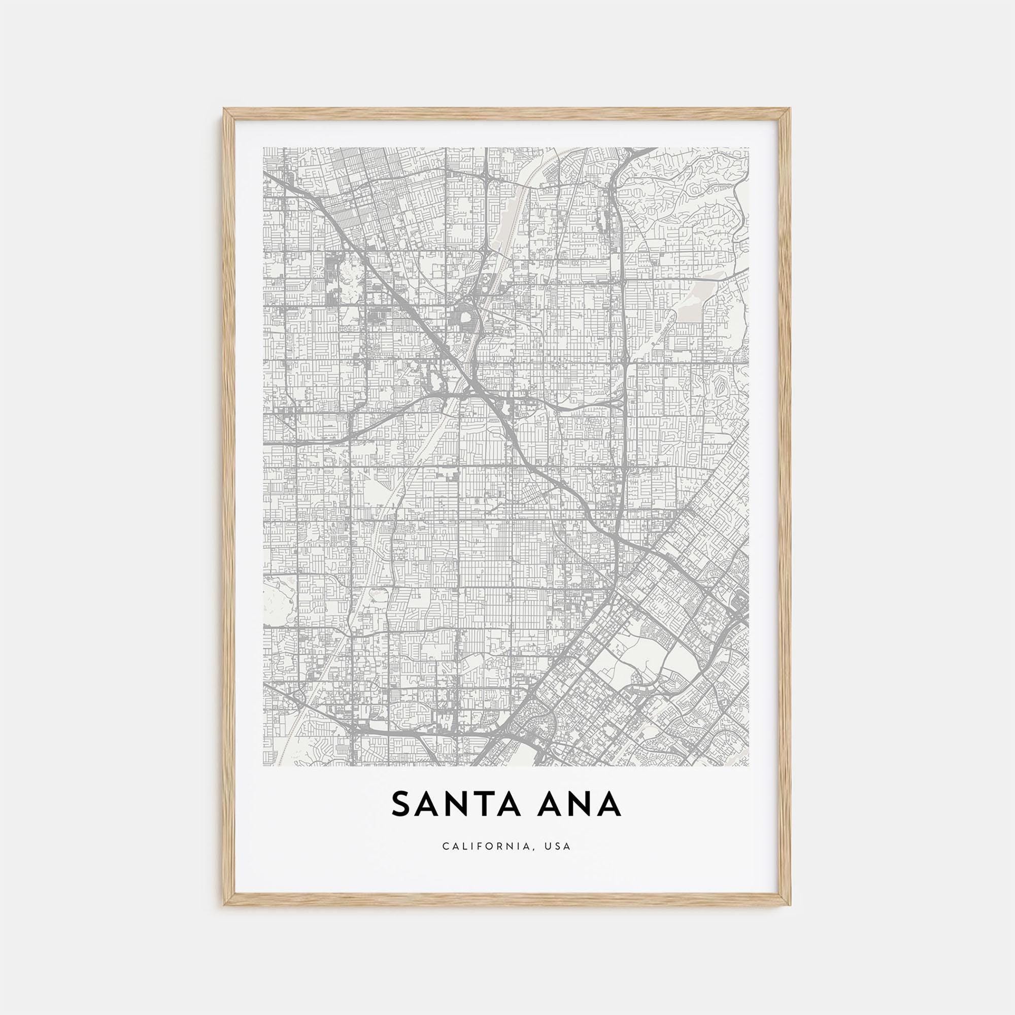 Map of Santa Ana Print, Santa Ana Map Gift, Santa Ana Poster, City Map ...