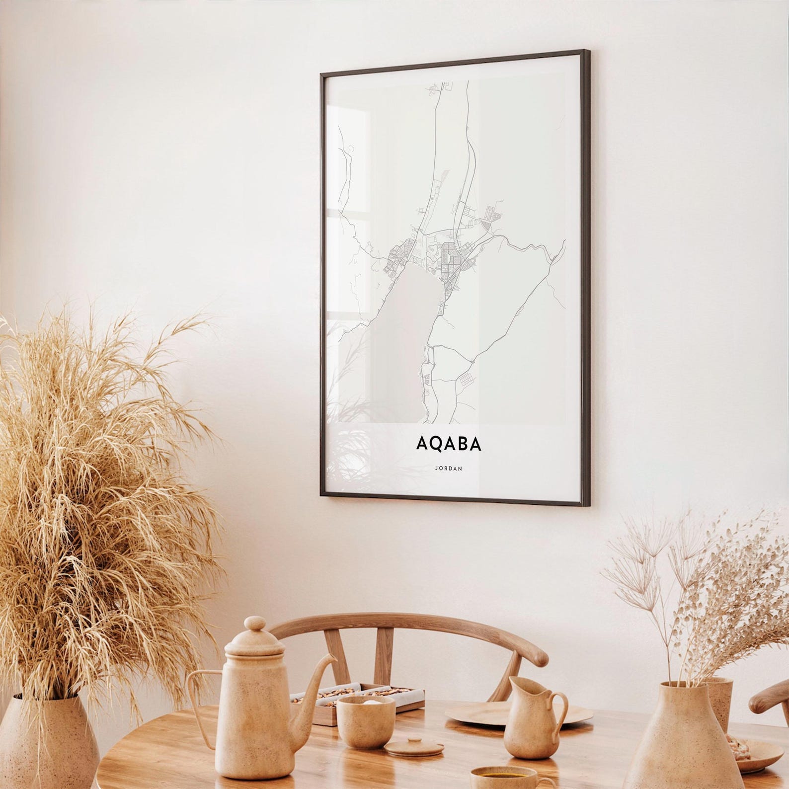 Aqaba Map Poster Print, Red Sea Wall Art, Jordan Decor, Middle East ...