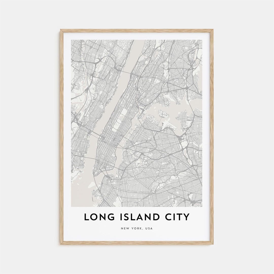 Map of Long Island City Print, Long Island City Map Gift, Long Island ...