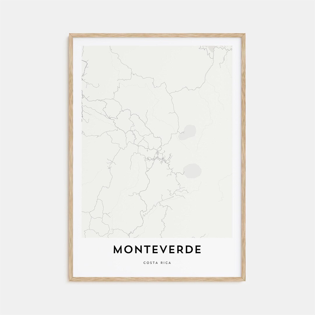 Map of Monteverde Print, Monteverde Map Gift, Monteverde Poster, City ...