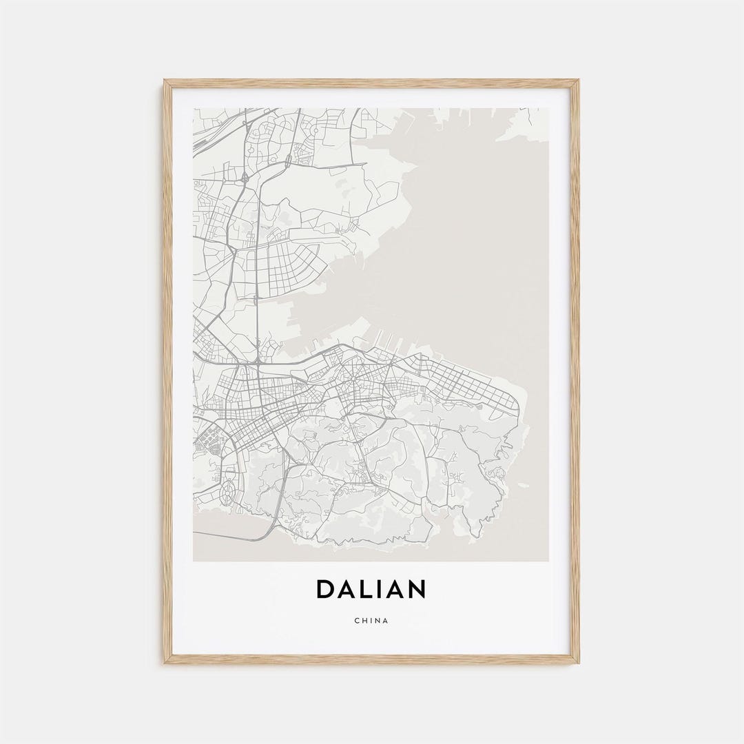 Map of Dalian Print, Dalian Map Gift, Dalian Poster, City Map Artwork ...
