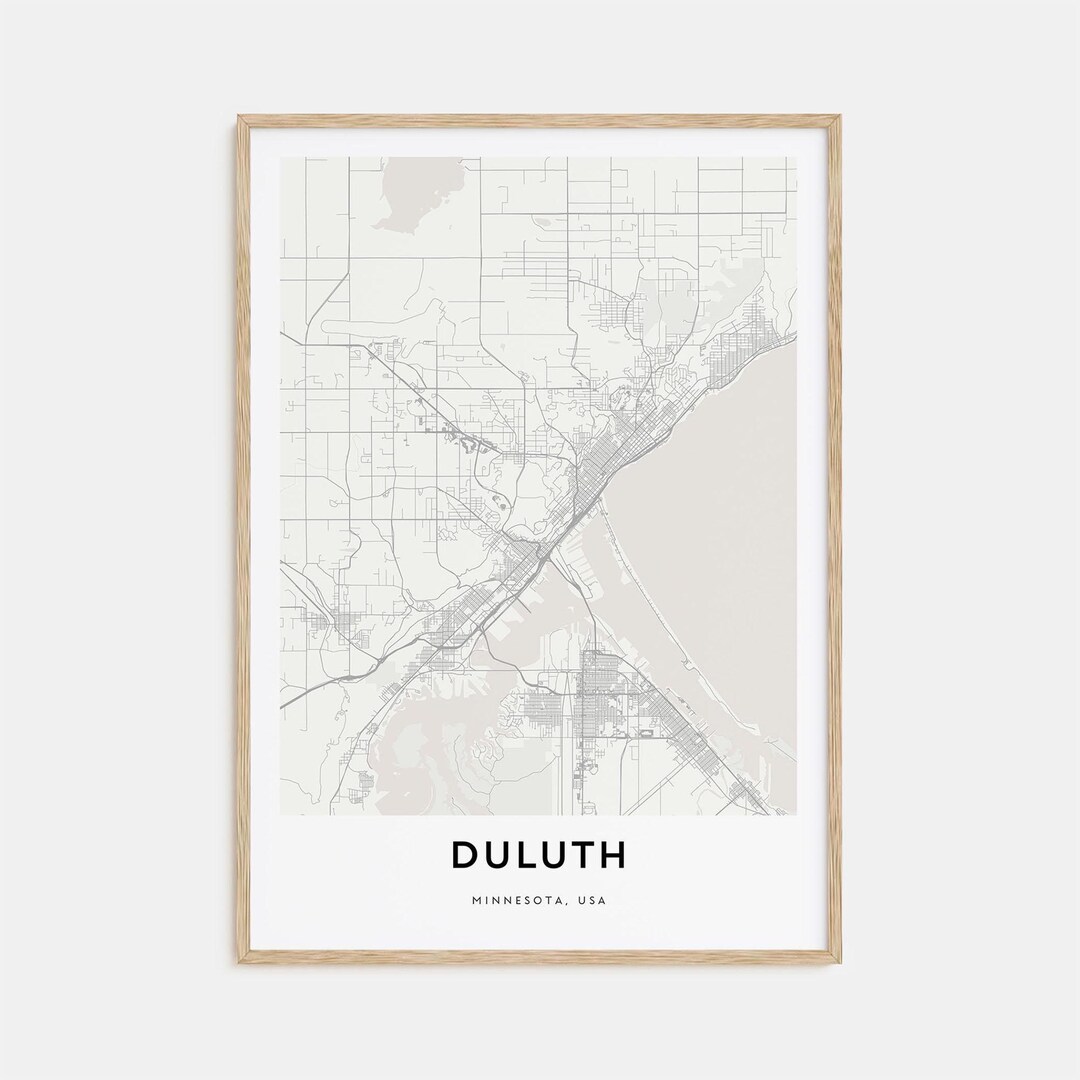Map of Duluth Print, Duluth Map Gift, Duluth Poster, City Map Artwork ...