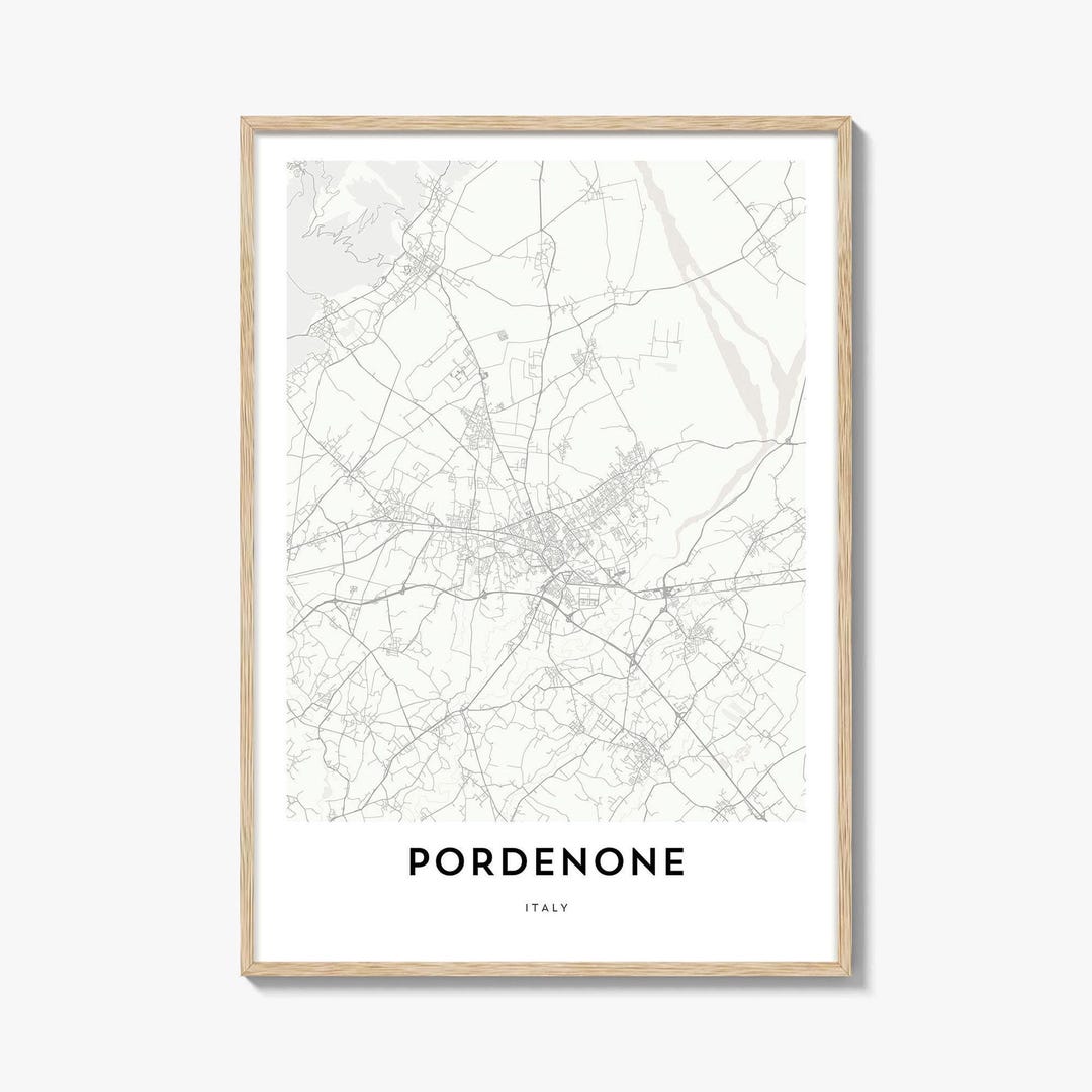 Map of Pordenone Print, Pordenone Map Gift, Pordenone Poster, City Map ...