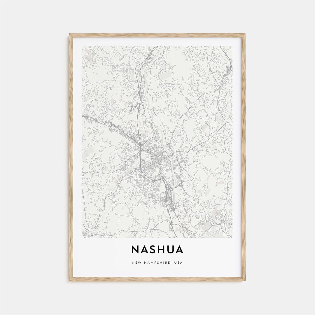 Map of Nashua Print, Nashua Map Gift, Nashua Poster, City Map Artwork ...