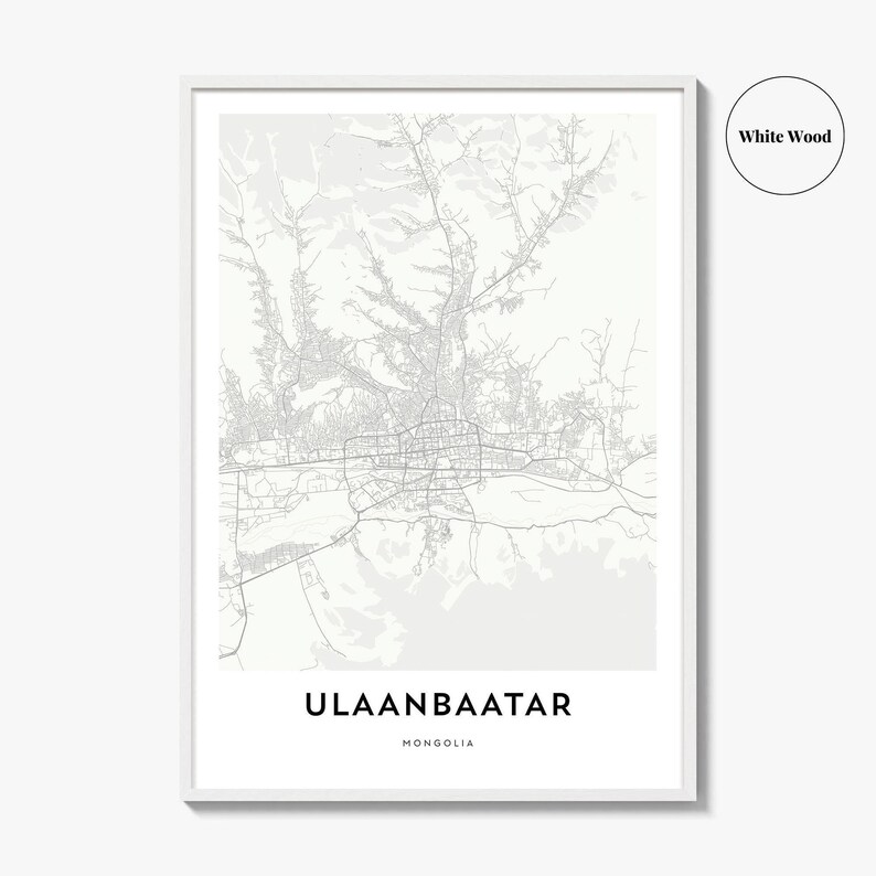 Map of Ulaanbaatar Print, Ulaanbaatar Map Gift, Ulaanbaatar Poster ...
