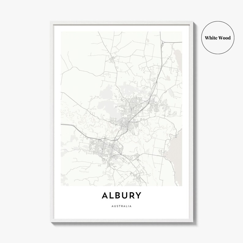 Map of Albury Print, Albury Map Gift, Albury Poster, City Map Artwork ...