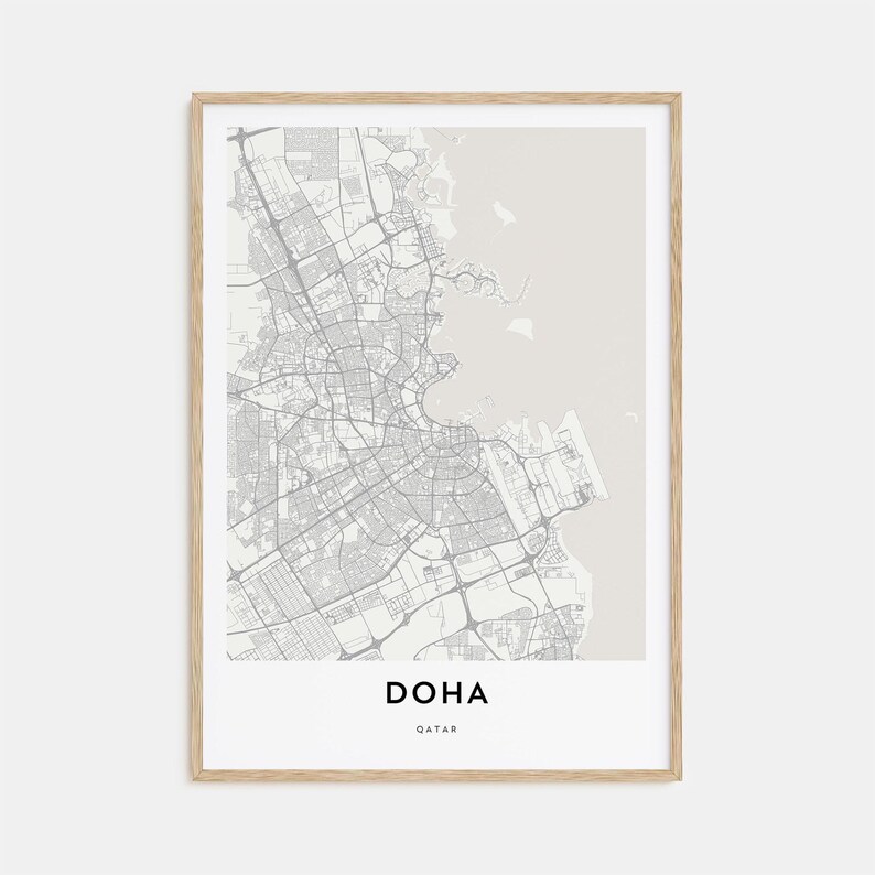 Map of Doha Print, Doha Map Gift, Doha Poster, City Map Artwork for ...