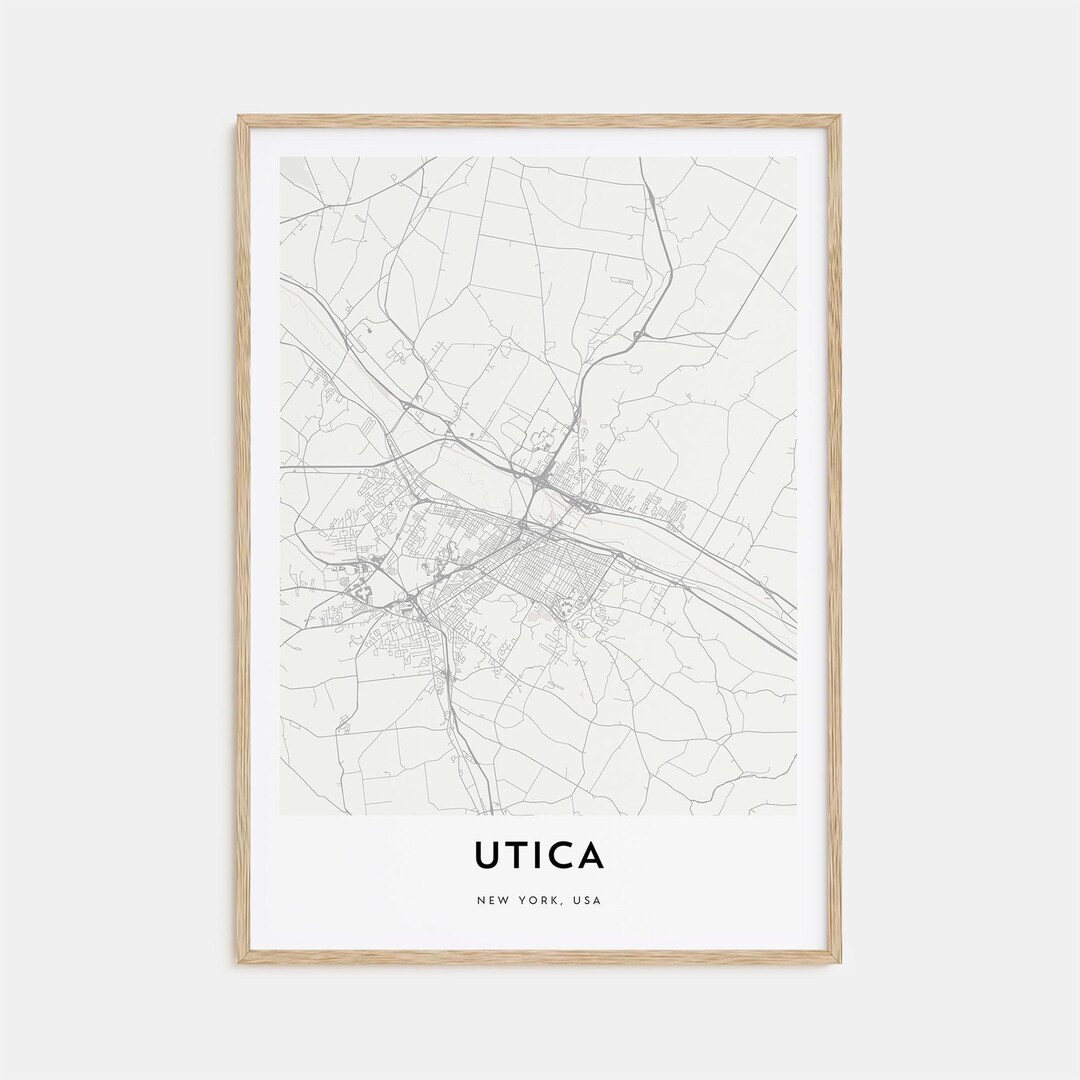 Map of Utica Print, Utica Map Gift, Utica Poster, City Map Artwork for ...