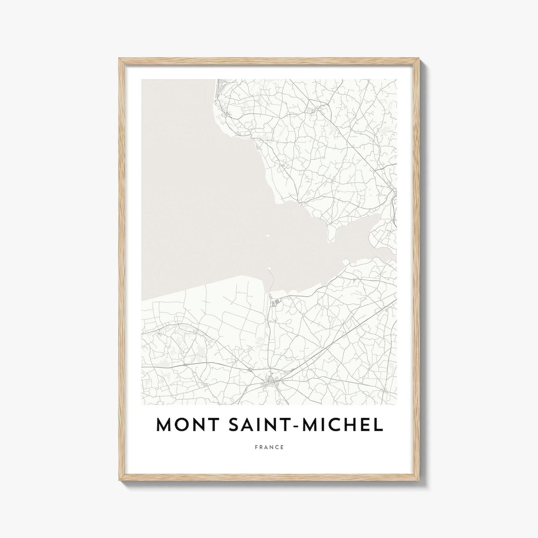 Map of Mont Saint Michel Print, Mont Saint Michel Map Gift, Mont Saint ...
