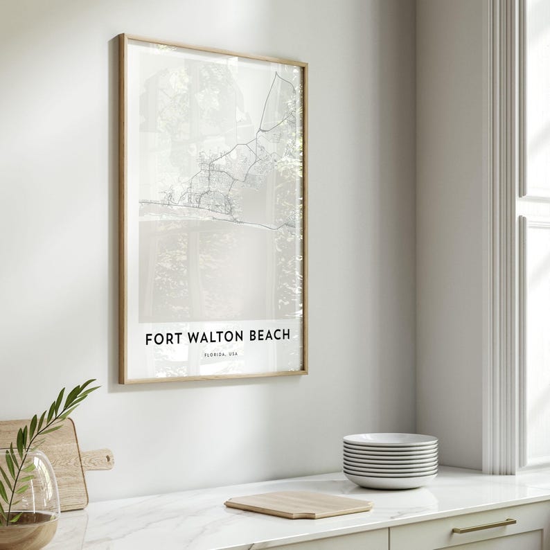 Map of Fort Walton Beach Print, Fort Walton Beach Map Gift, Fort Walton ...