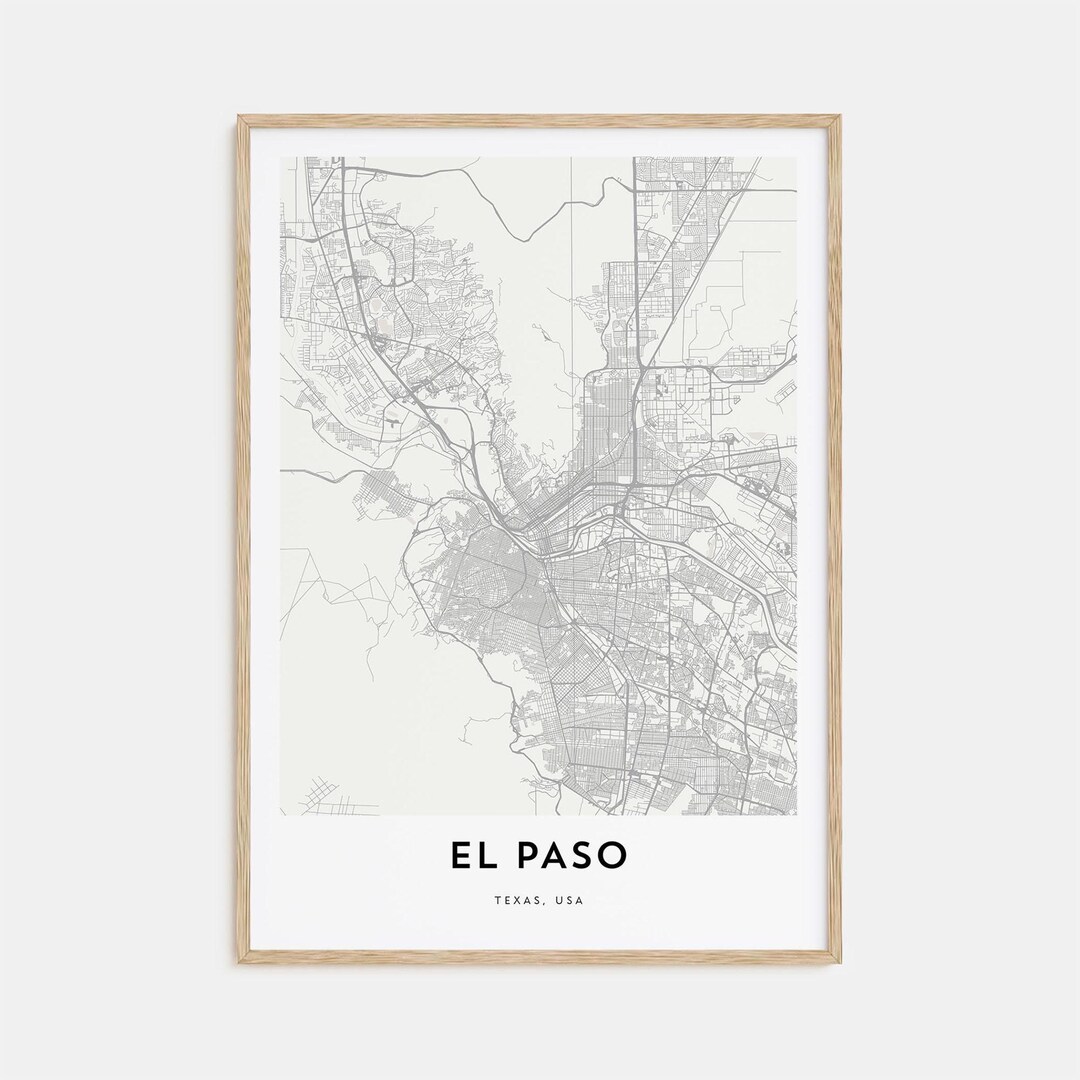 Map of El Paso Print, El Paso Map Gift, El Paso Poster, City Map ...