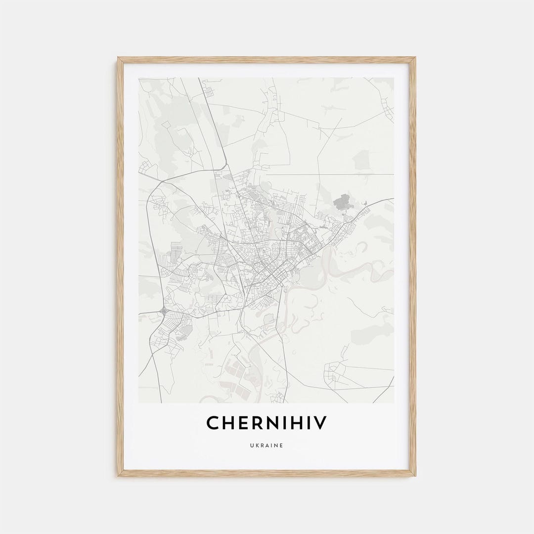 Map of Chernihiv Print, Chernihiv Map Gift, Chernihiv Poster, City Map ...